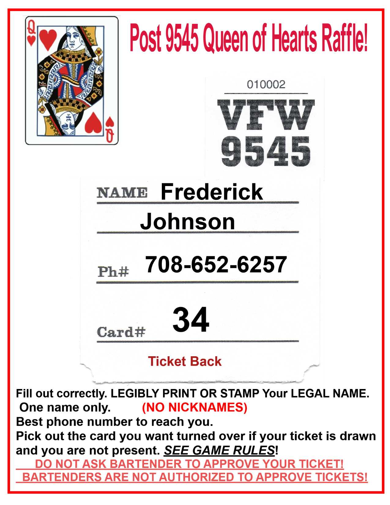 VFW Post 9545: Sunday, January 4, 2026, “Queen of Hearts Raffle!” The ...